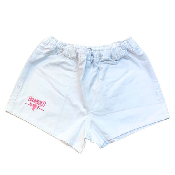 Branded Shorts White | The Top Saddlery