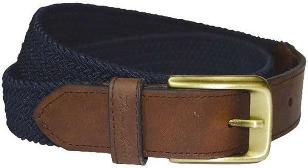 Thomas Cook Comfort Waist Belt Navy/Brown | The Top Saddlery
